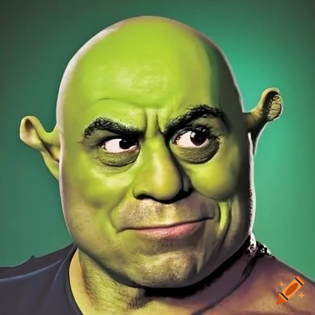 Joe rogan as shrek on Craiyon