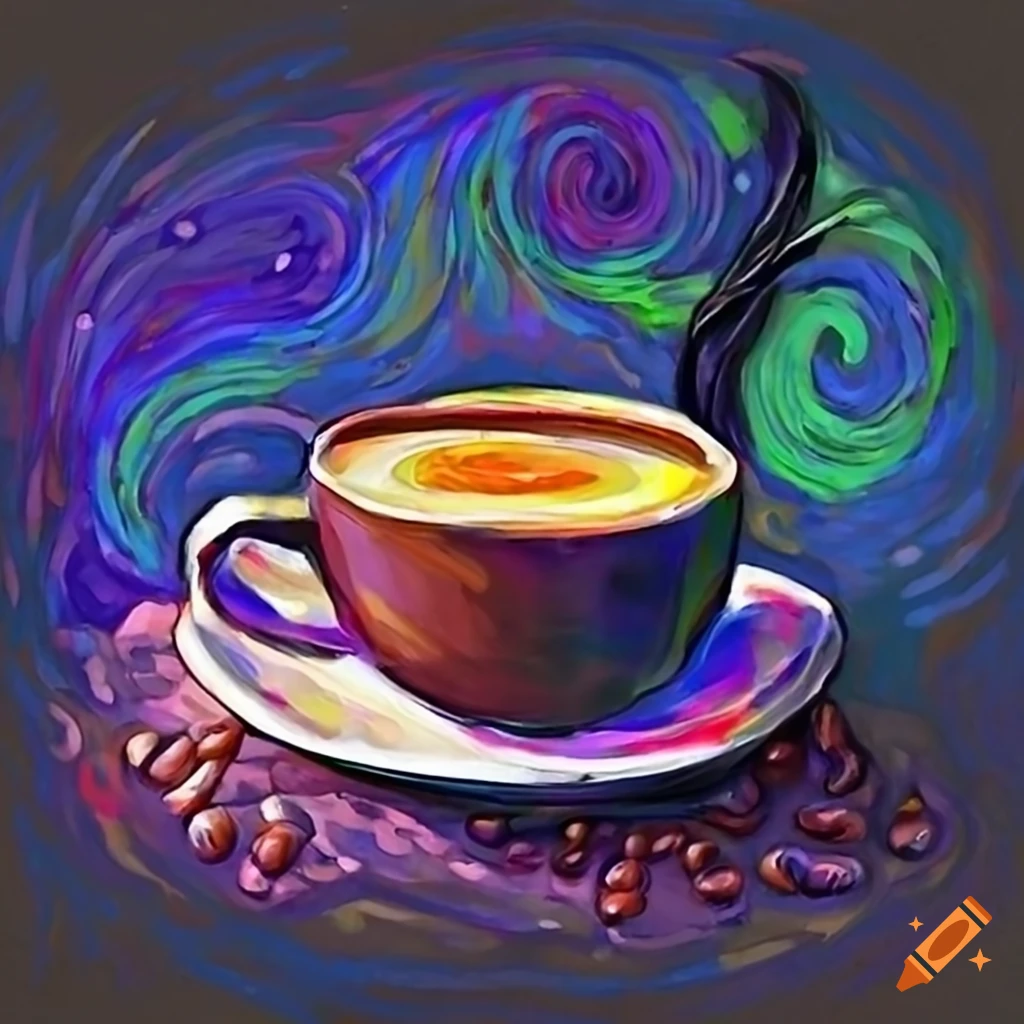 Starry night coffee bean art on Craiyon