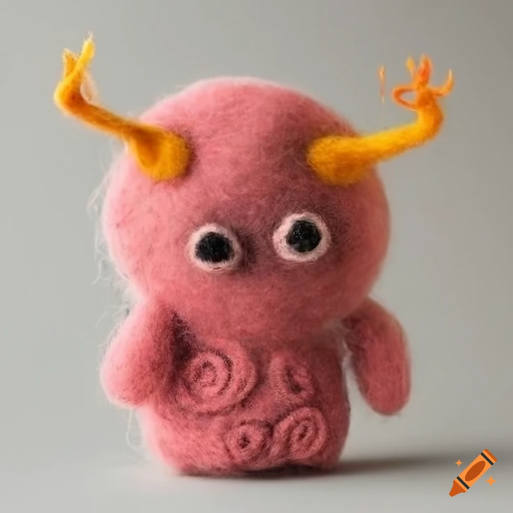 Felted wool cute japanese monsters