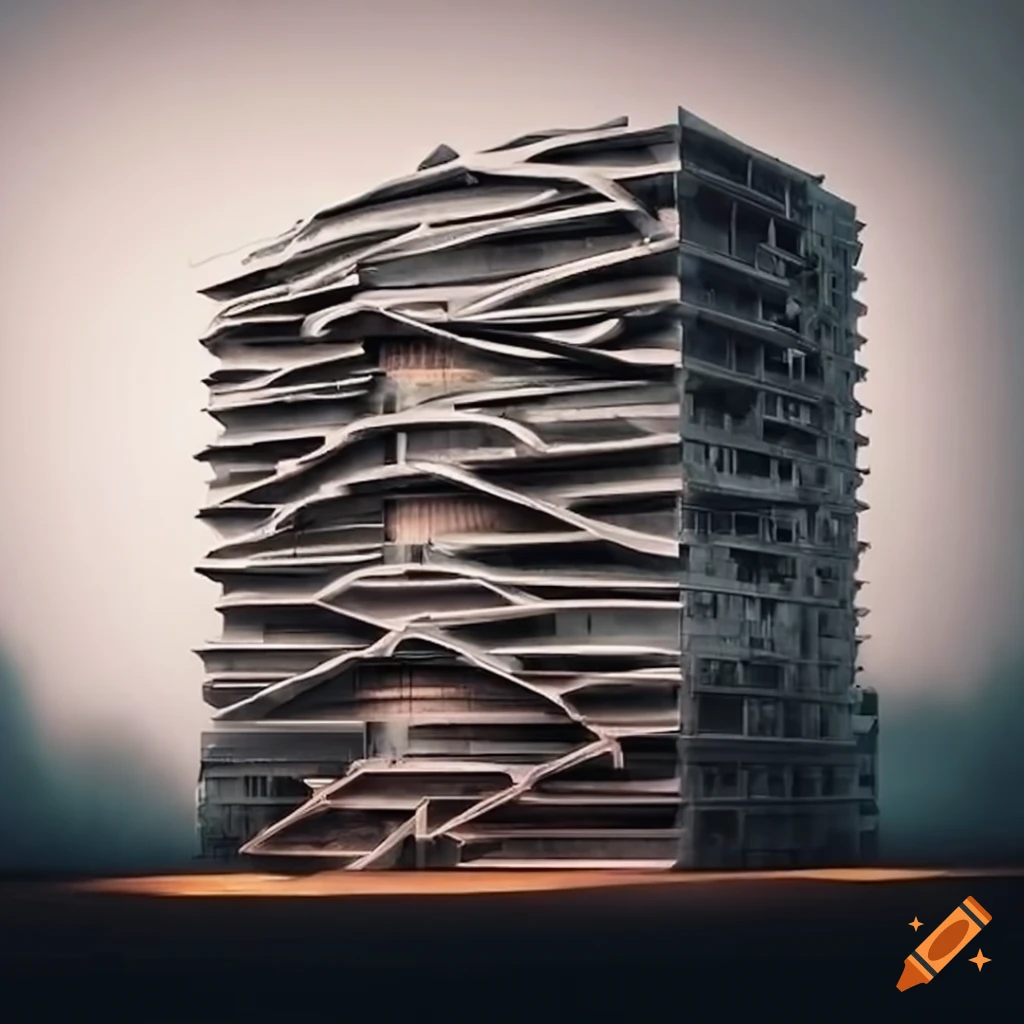 A mesmerizing building with a unique blend of modern and brutalist ...