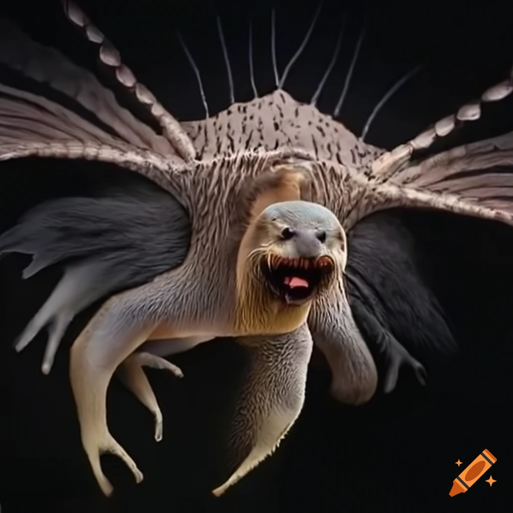 A whimsical hybrid creature inspired by both penguins and otters on Craiyon