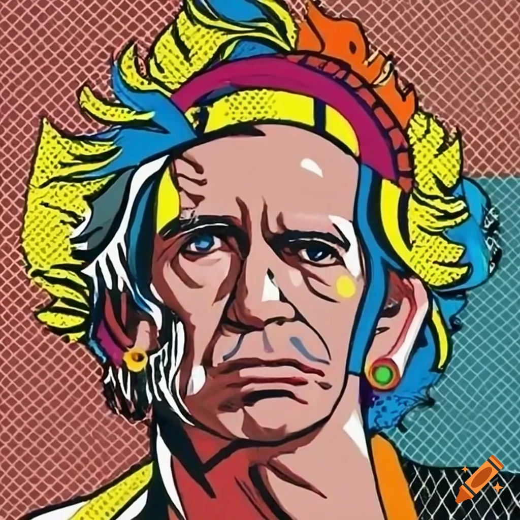 Roy lichtenstein painting of keith richards