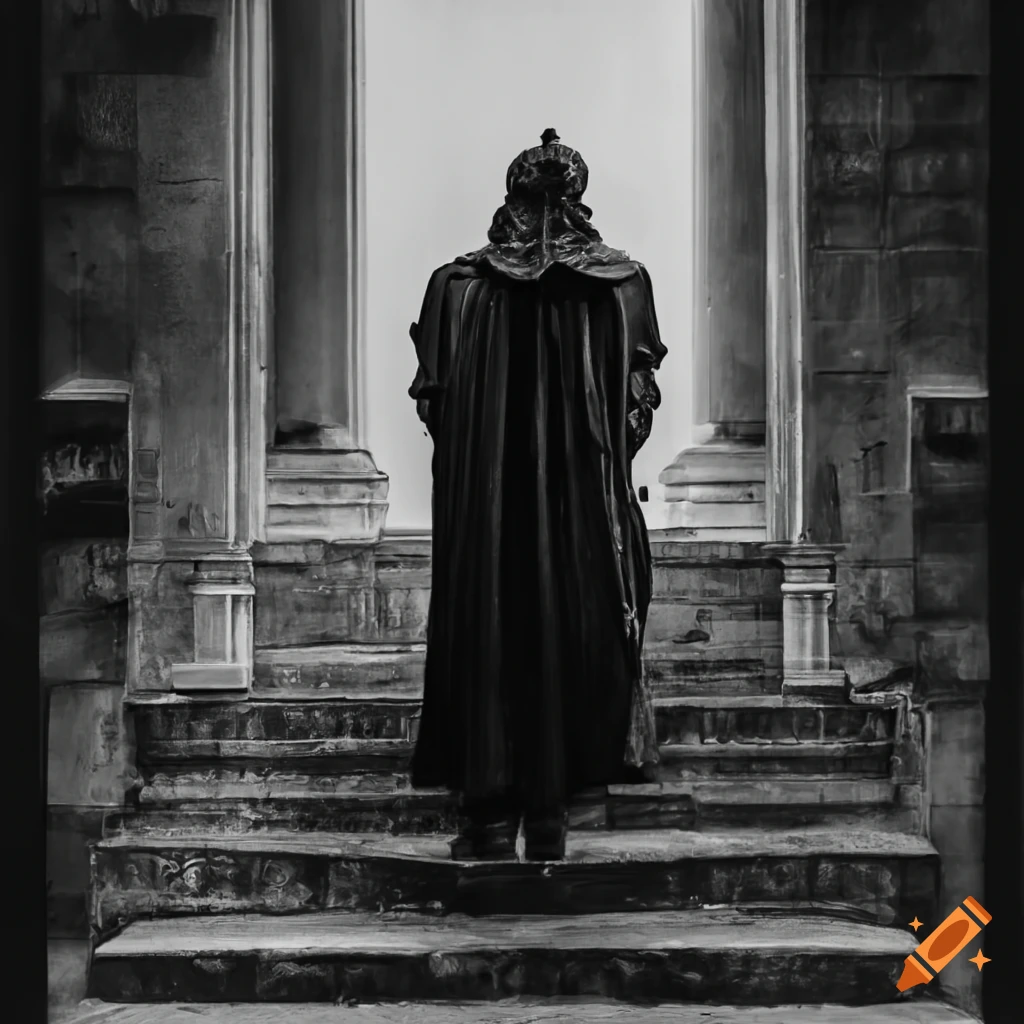 A powerful stoic man protecting an entrance on Craiyon