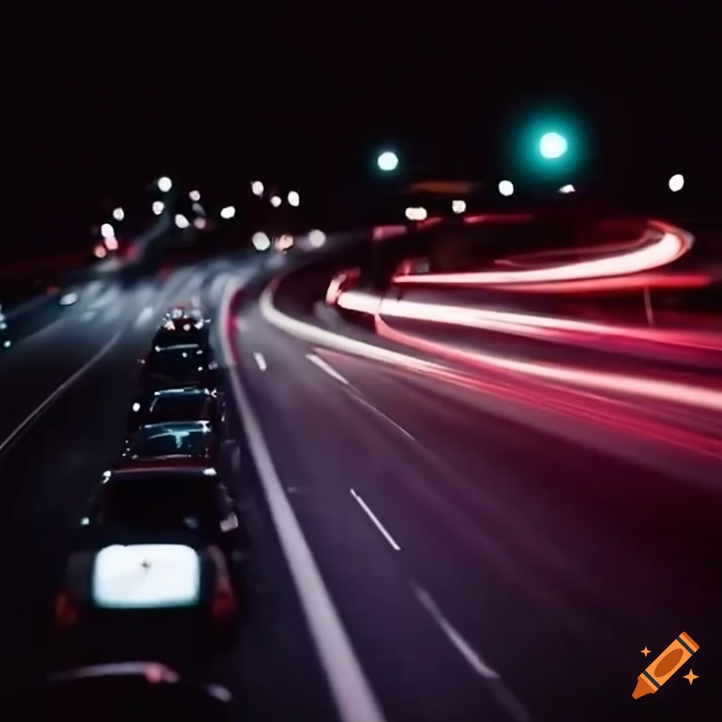 A car practicing safe driving techniques on a busy highway