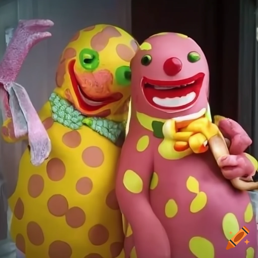 Mr blobby making sausages