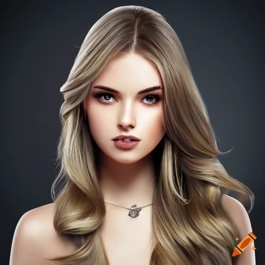 Beautiful Young Woman Dark Blonde Hair