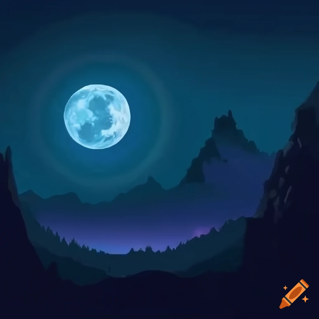 Moon in the night sky in warcraft style on Craiyon