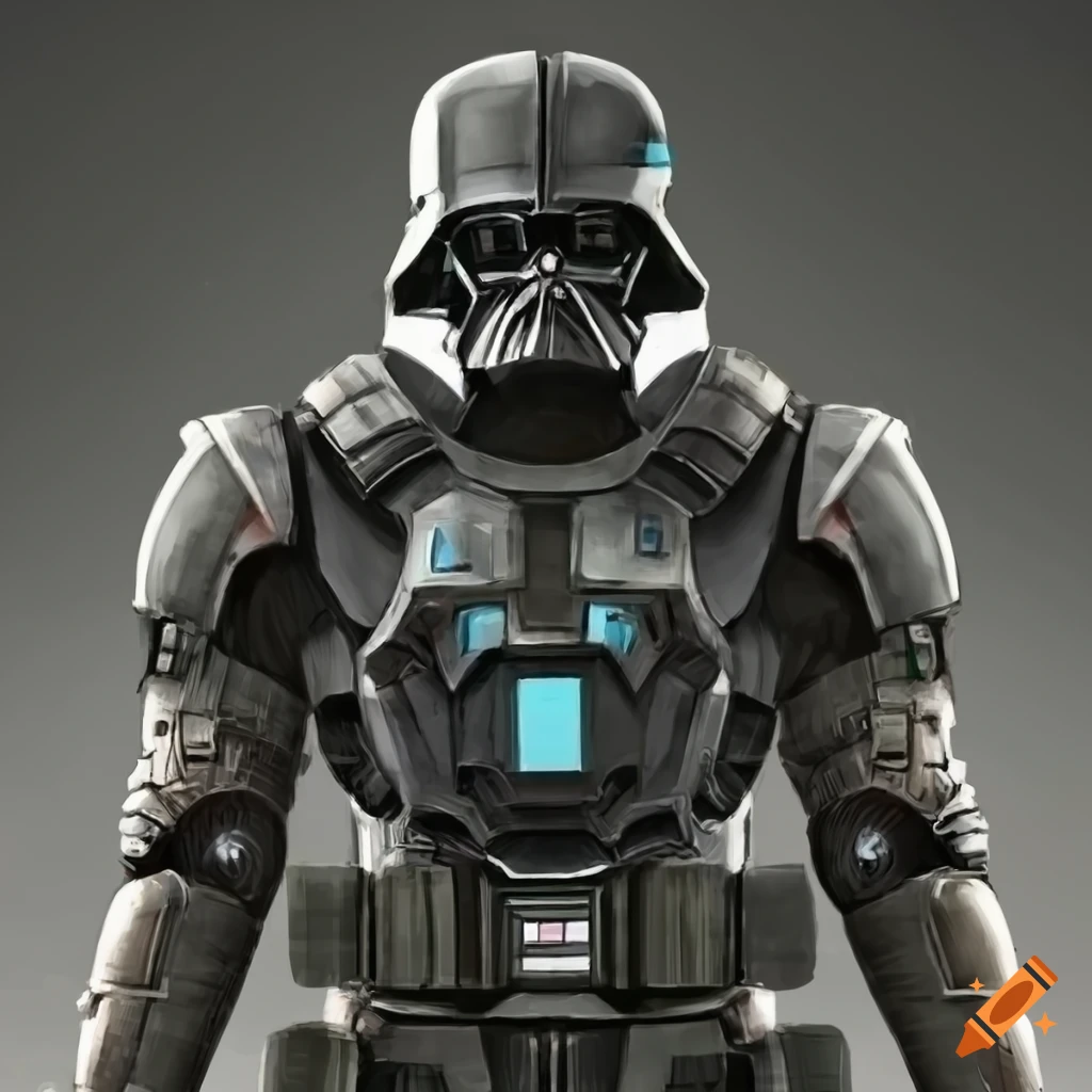 Darth vader as unsc power armor on Craiyon