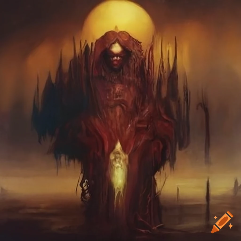 Skilbladnir painted by beksiński