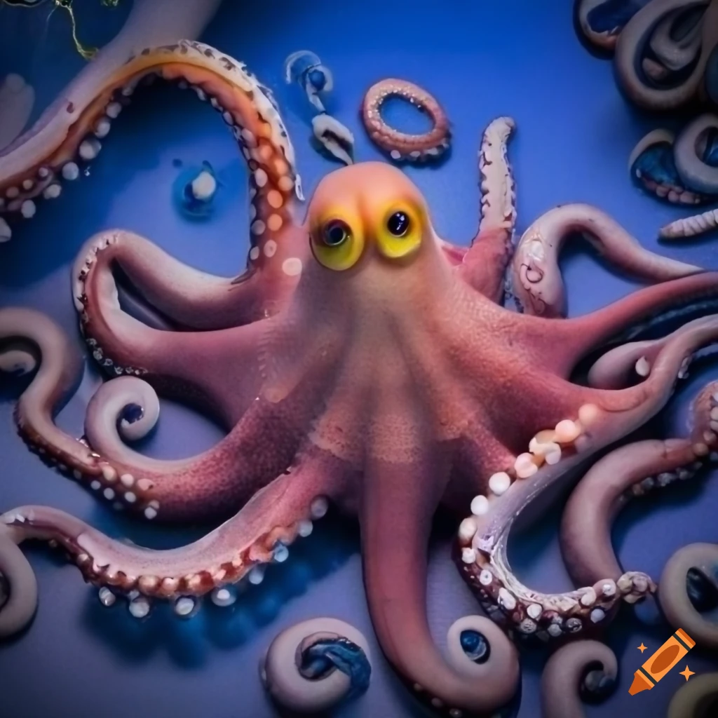 Happy birthday model octopus party on Craiyon