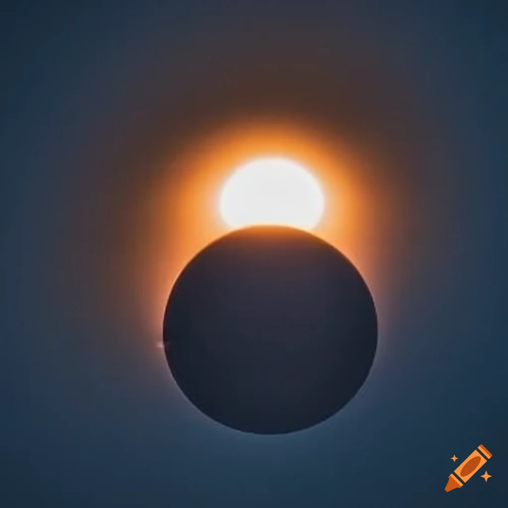 Solar eclipse landscape photo as seen from space above a planet on Craiyon