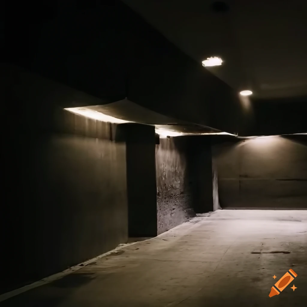 Real life, liminal space, a college cafe space, dim lighting high ...