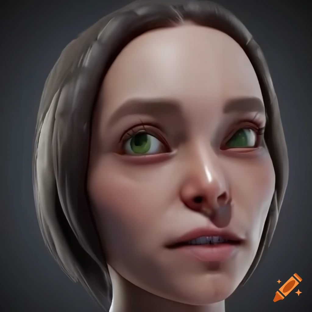 3d rendered unreal engine character face on Craiyon