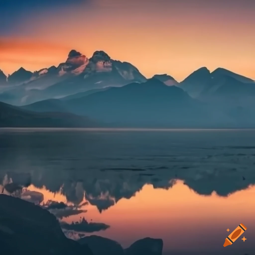 A breathtaking mountain landscape at sunset
