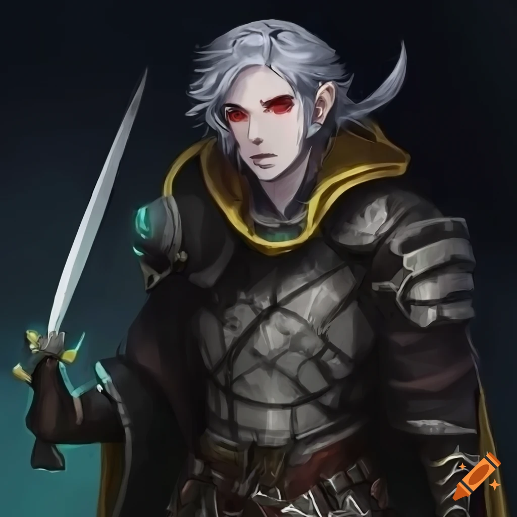 Anime_Undead_Half_elf_man_with_dark_grey_hair_and_grey_skin_and_yellow ...