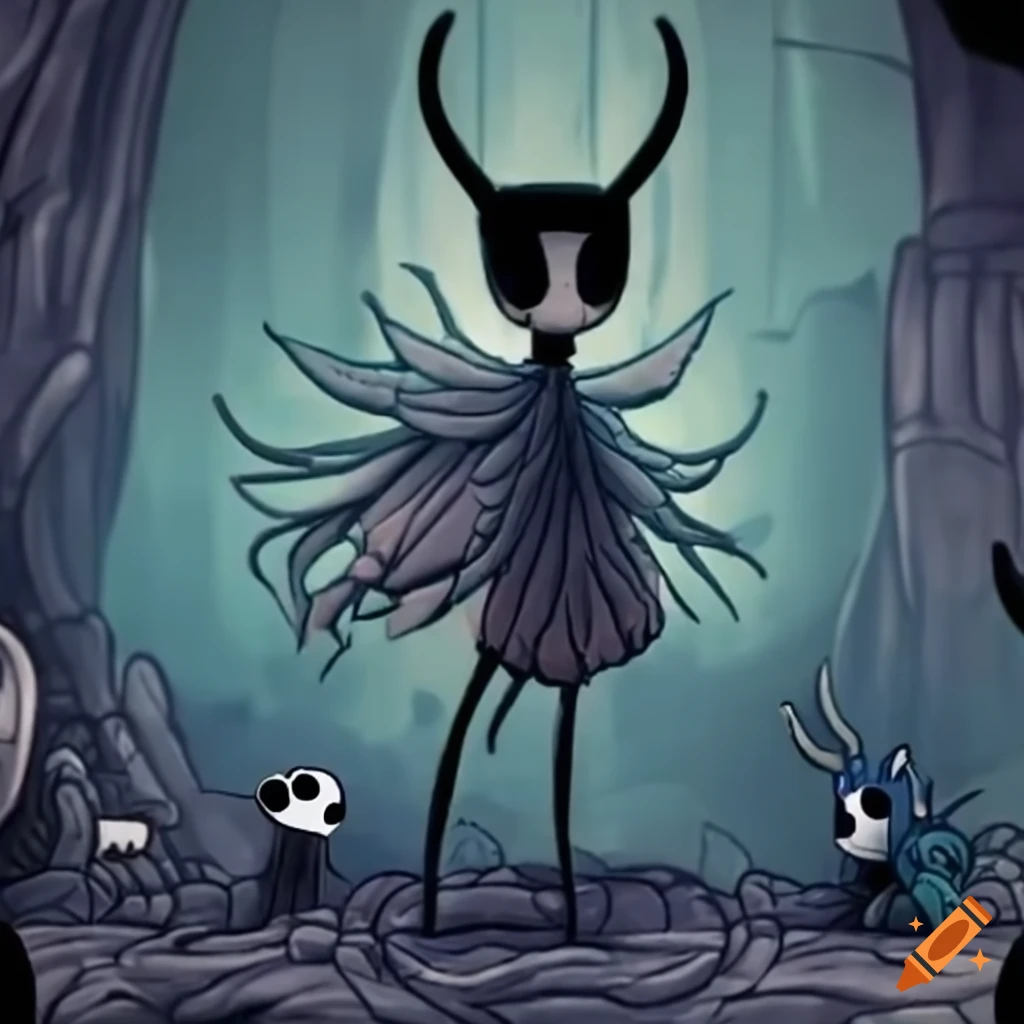 Hollow knight gameplay enemies on Craiyon