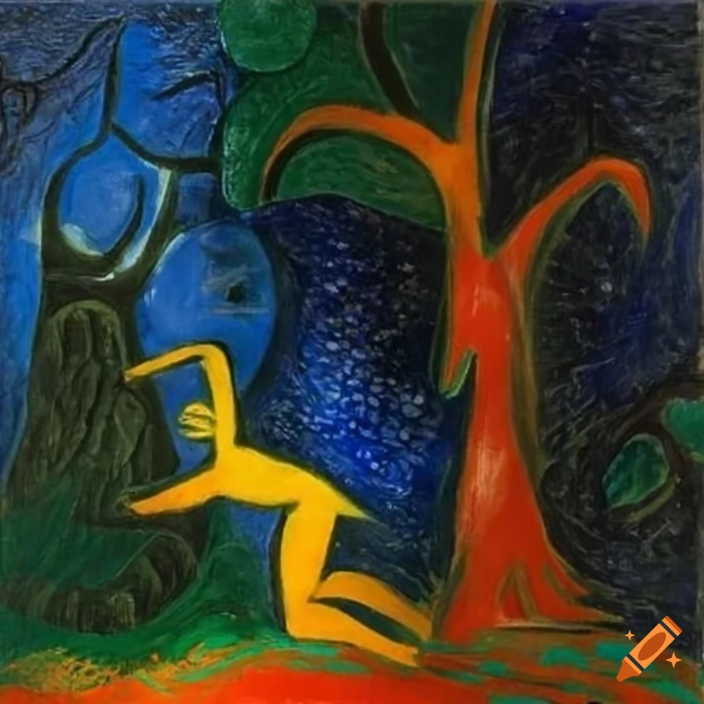 Dancing trees at night by picasso