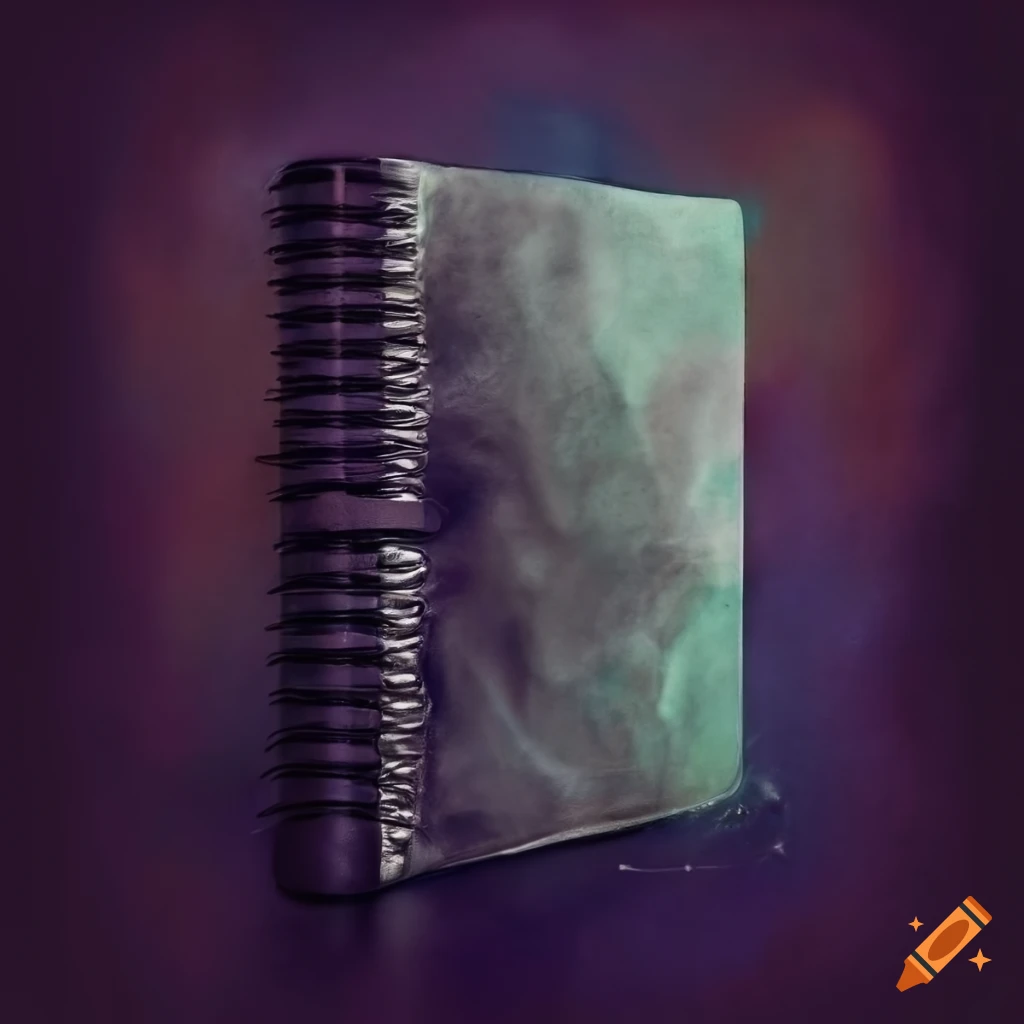 Closed journal, leather, colorful background on Craiyon