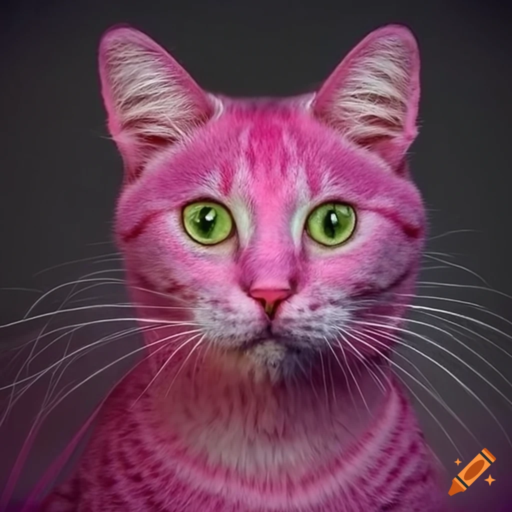 Pink cat on Craiyon
