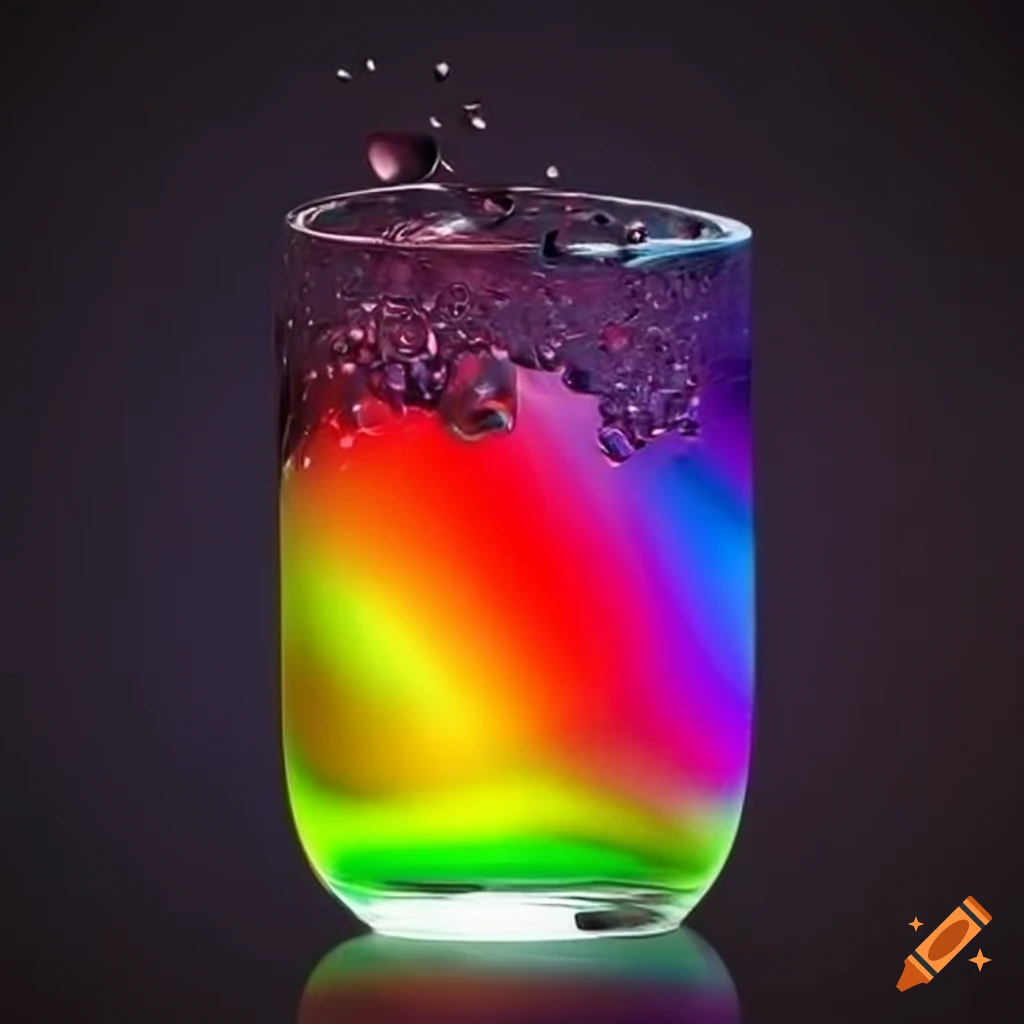 Rainbow glass of water