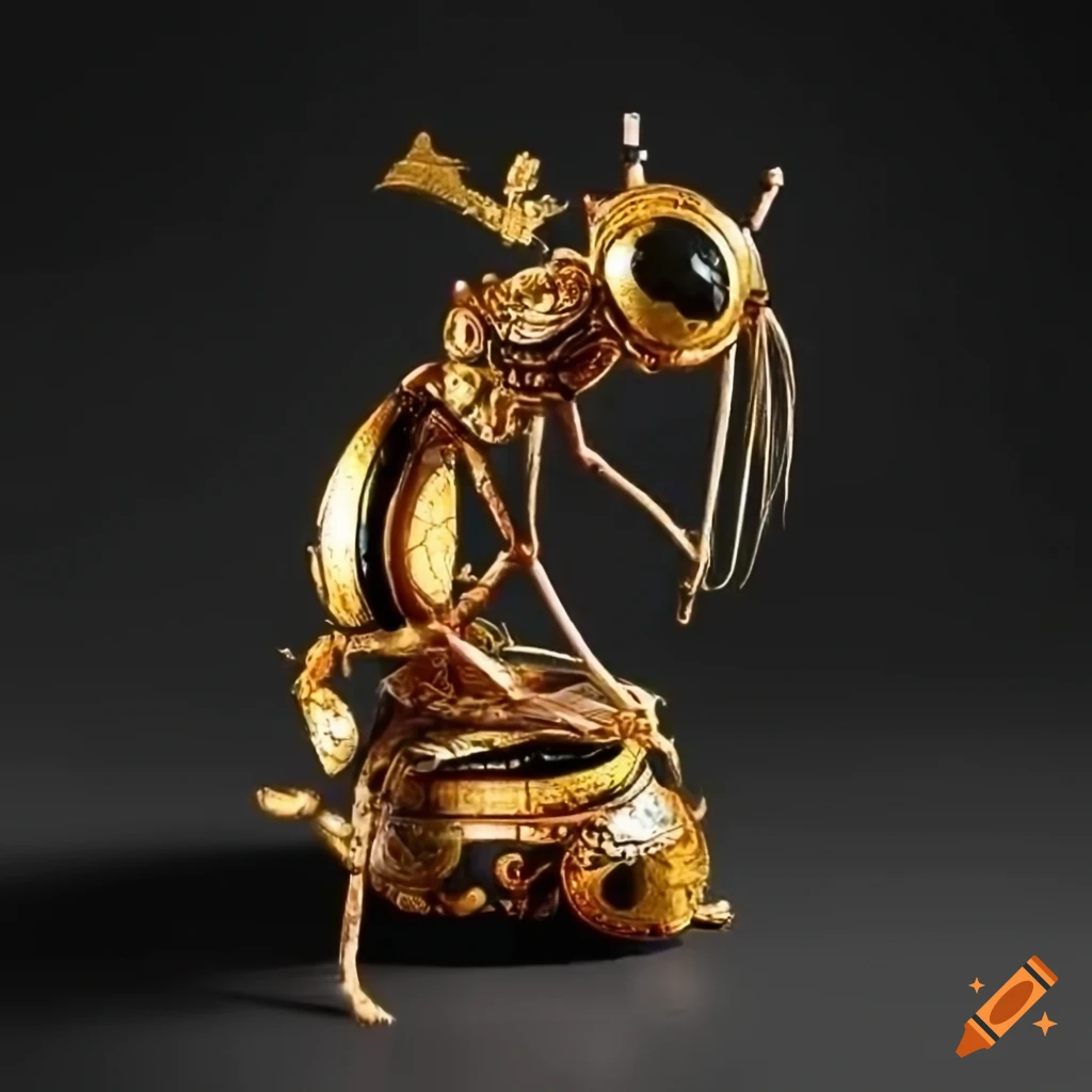 Japanese lacquer-work rococo robot wasp old singer sewing machine wasp robot wasp wasp wings old ...