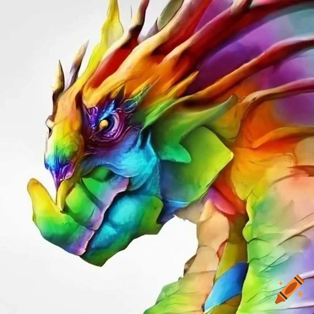 Even headed rainbow dragon on Craiyon