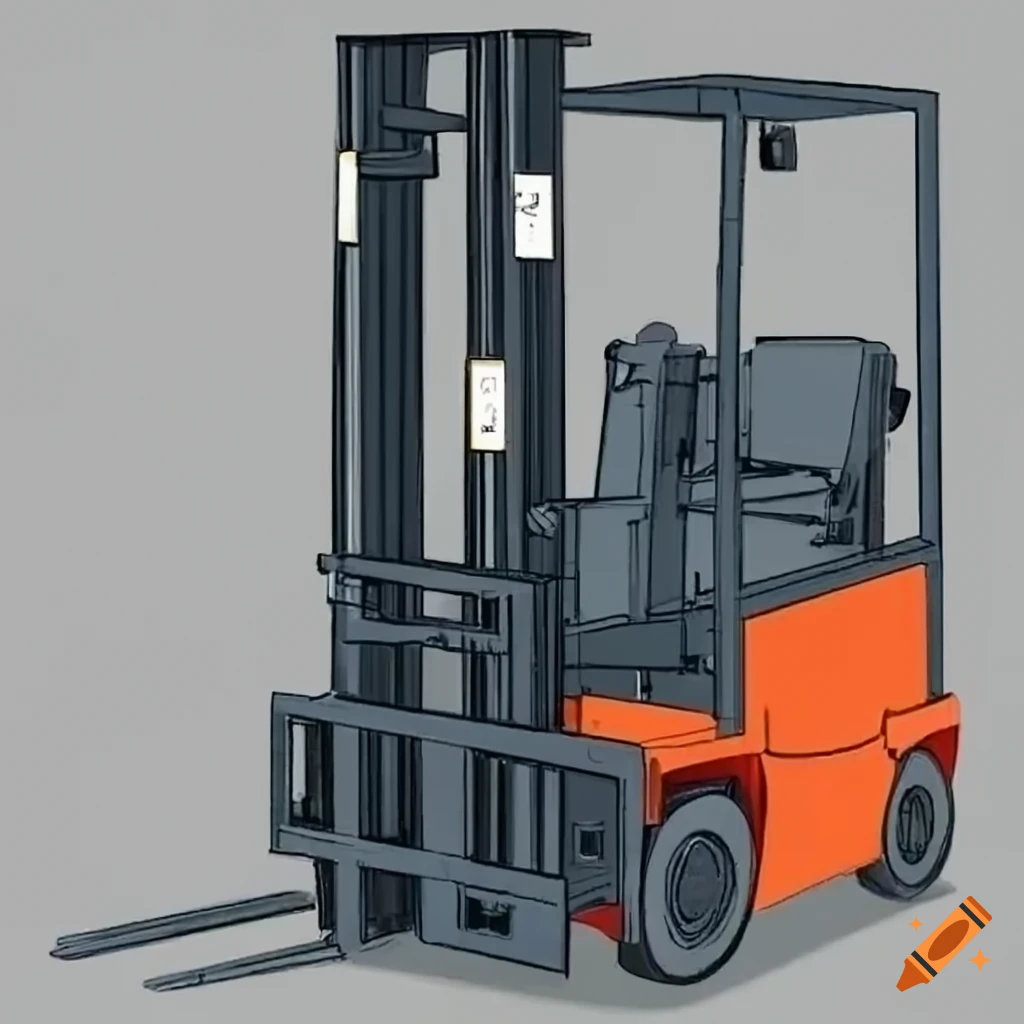 Technical drawing forklift nichiyu 16 on Craiyon