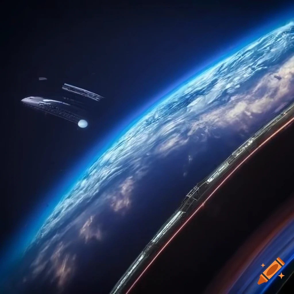 A view of deep space from the viewing bridge of the starship enterprise ...