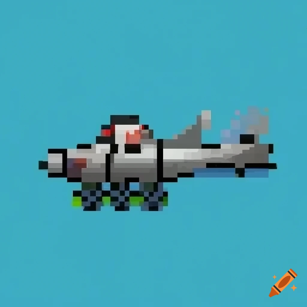 Pixel art jett plane on Craiyon