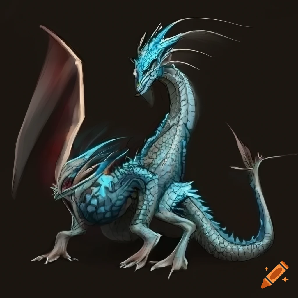 Dragon full body concept designs, four legs, tail, smooth elegant head ...