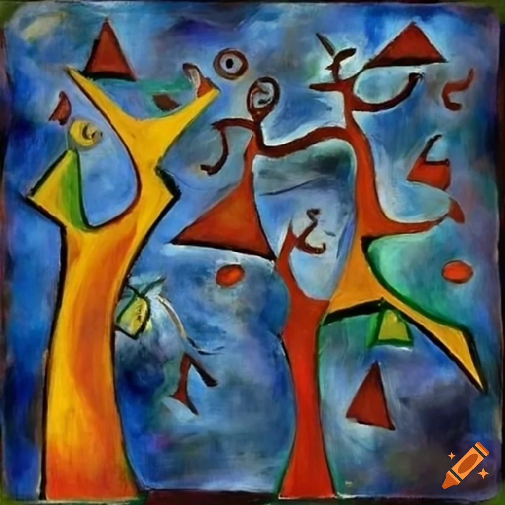 Dancing trees at night by picasso on Craiyon