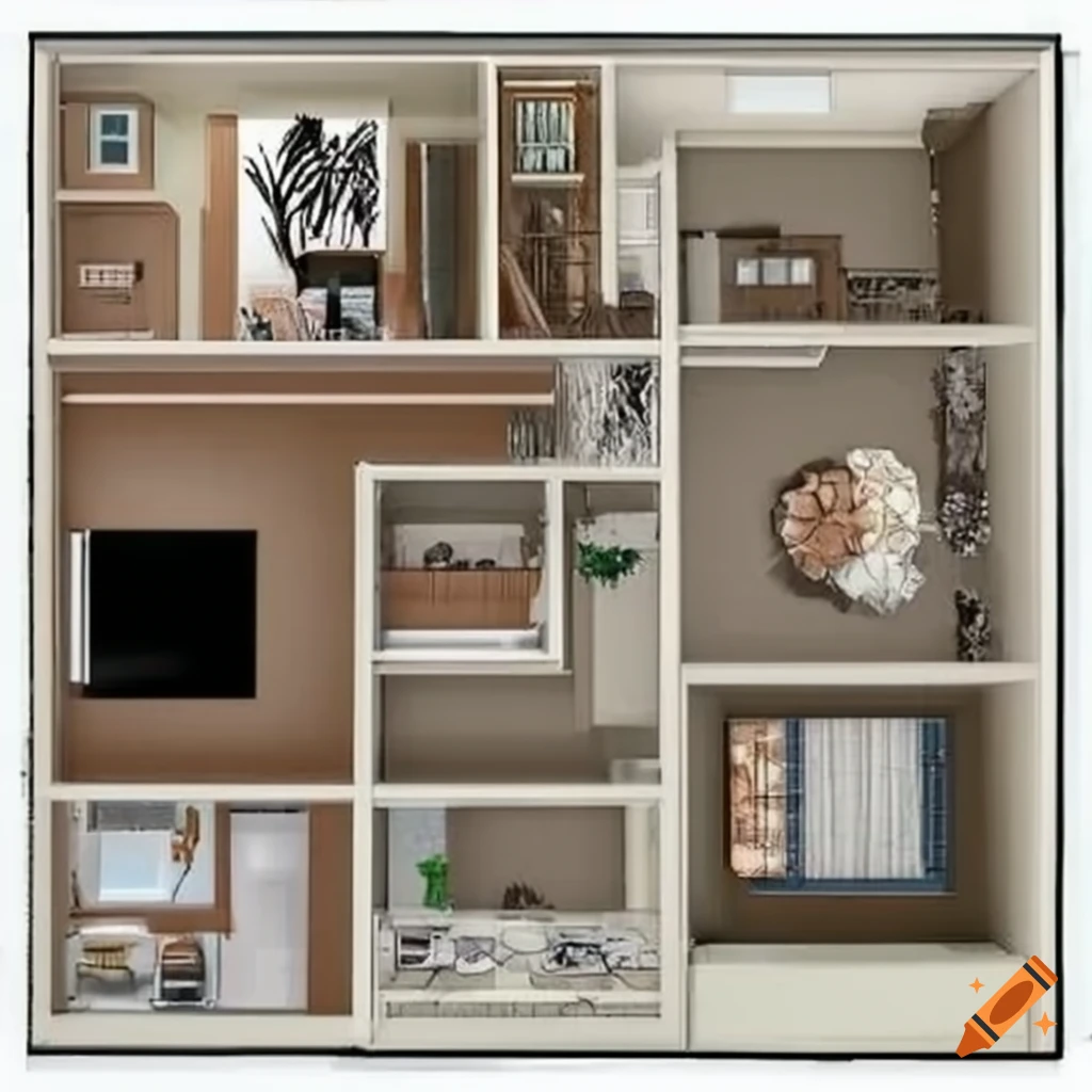 2d house plan with 3 rooms, 1 kitchen, 3 attach bathrooms, 1 lift, 1200 ...