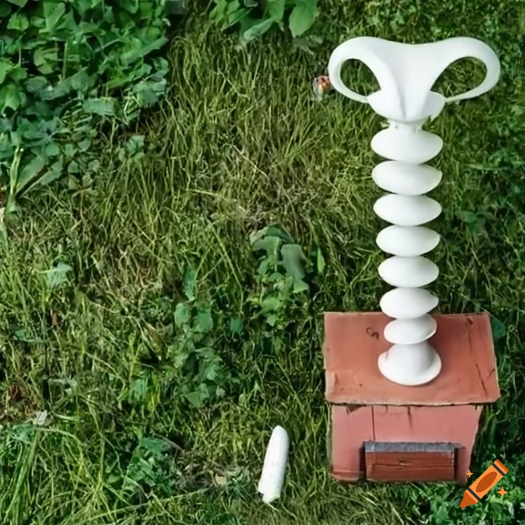 Dusky white auger slanted into the grass next to a brick mailbox on Craiyon
