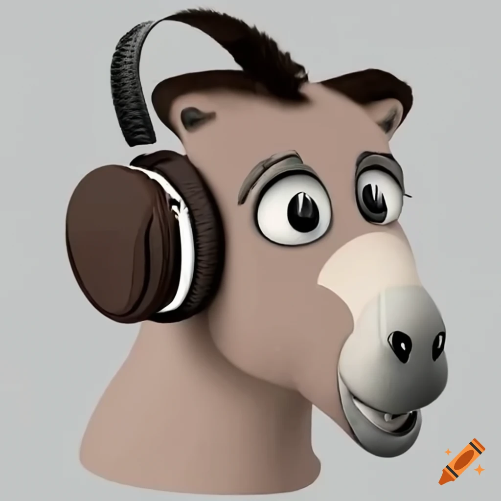 Donkey with headphones on Craiyon