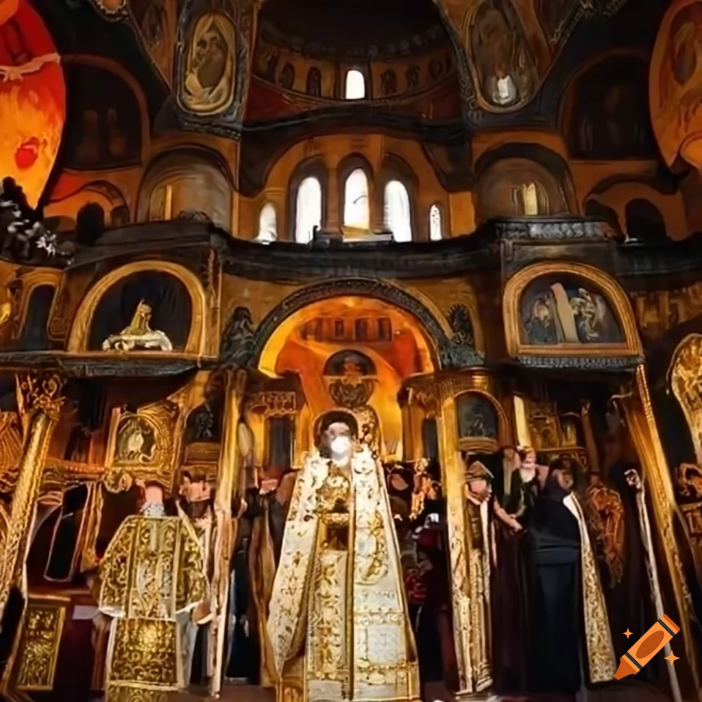Orthodox divine liturgy service at hagia sophia on Craiyon