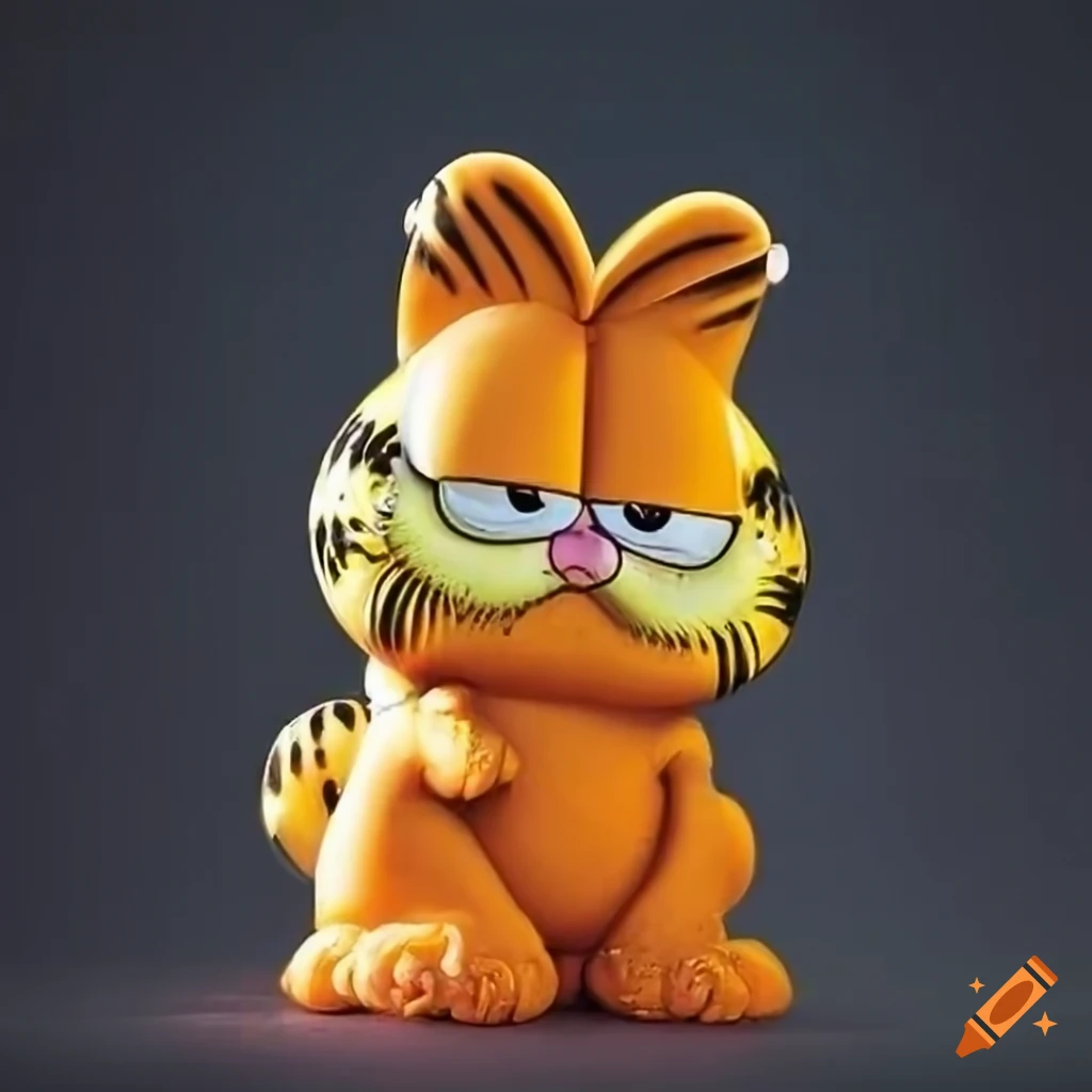 Stunningly detailed high-definition Garfield, made of shimmering glass ...