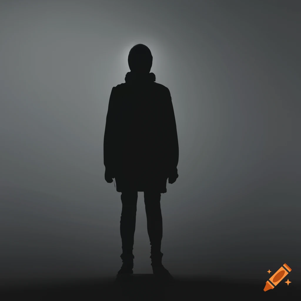 Silhouette of a person standing in a mysterious void