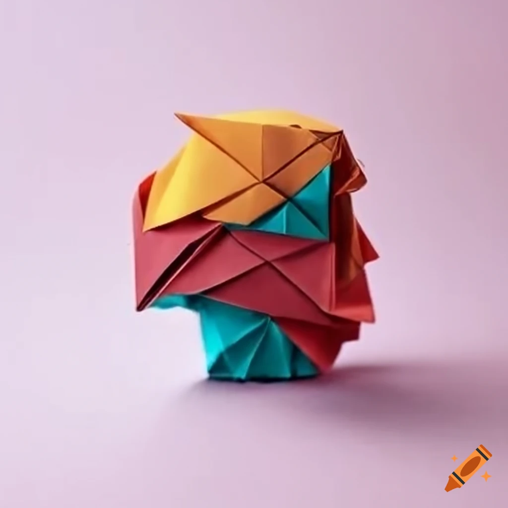 Head origami on Craiyon