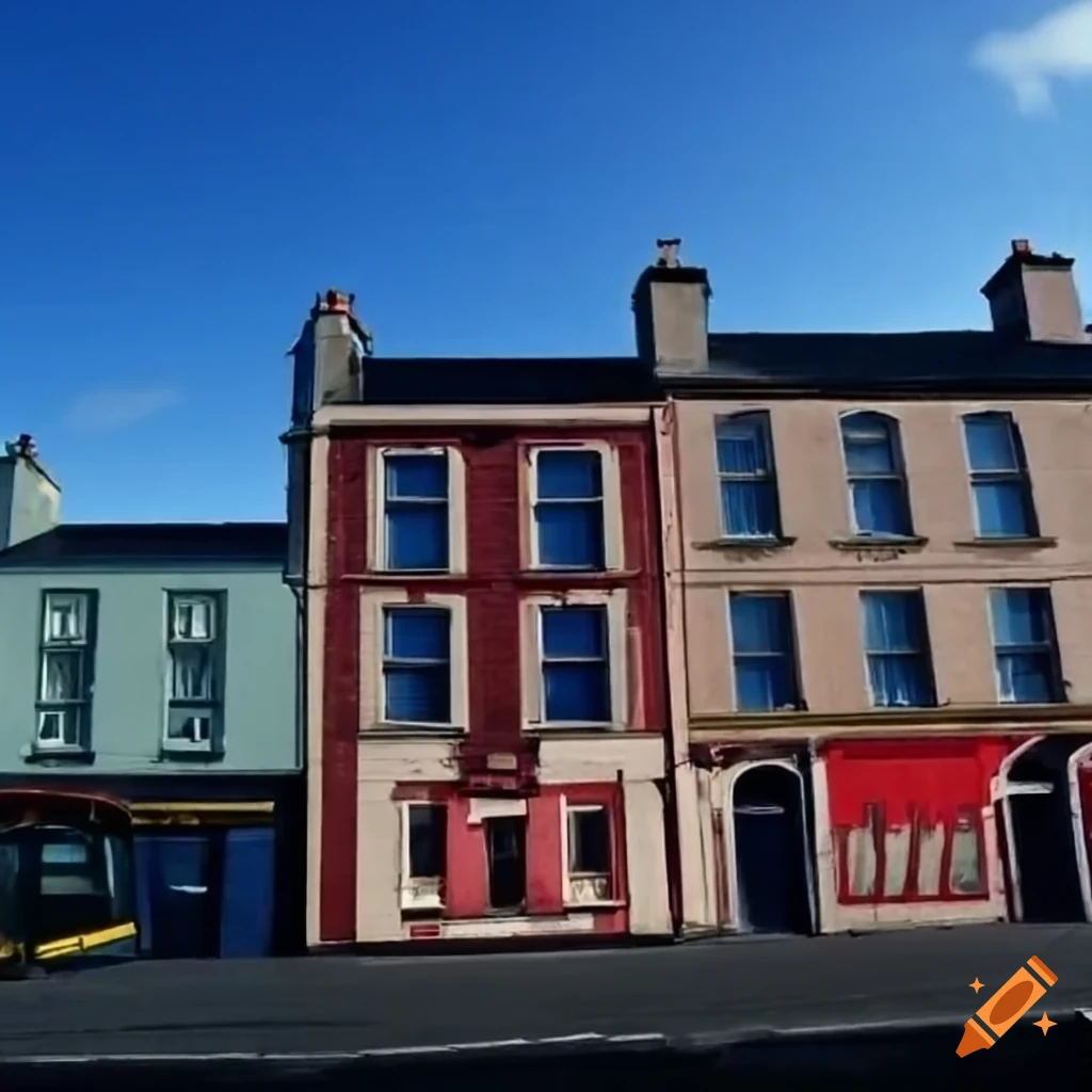 Buildings on streets of omagh, county tyrone