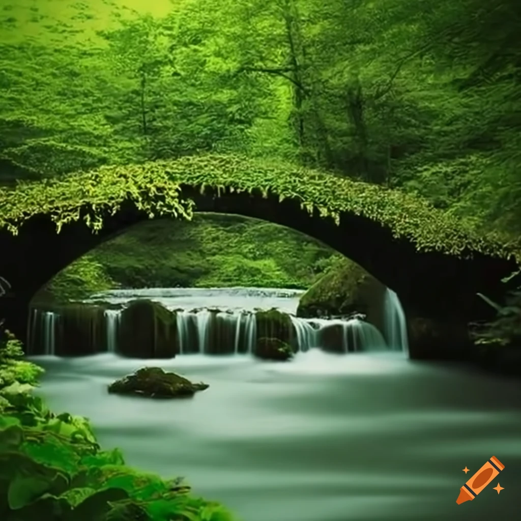 Bridge with plants on it cascading down