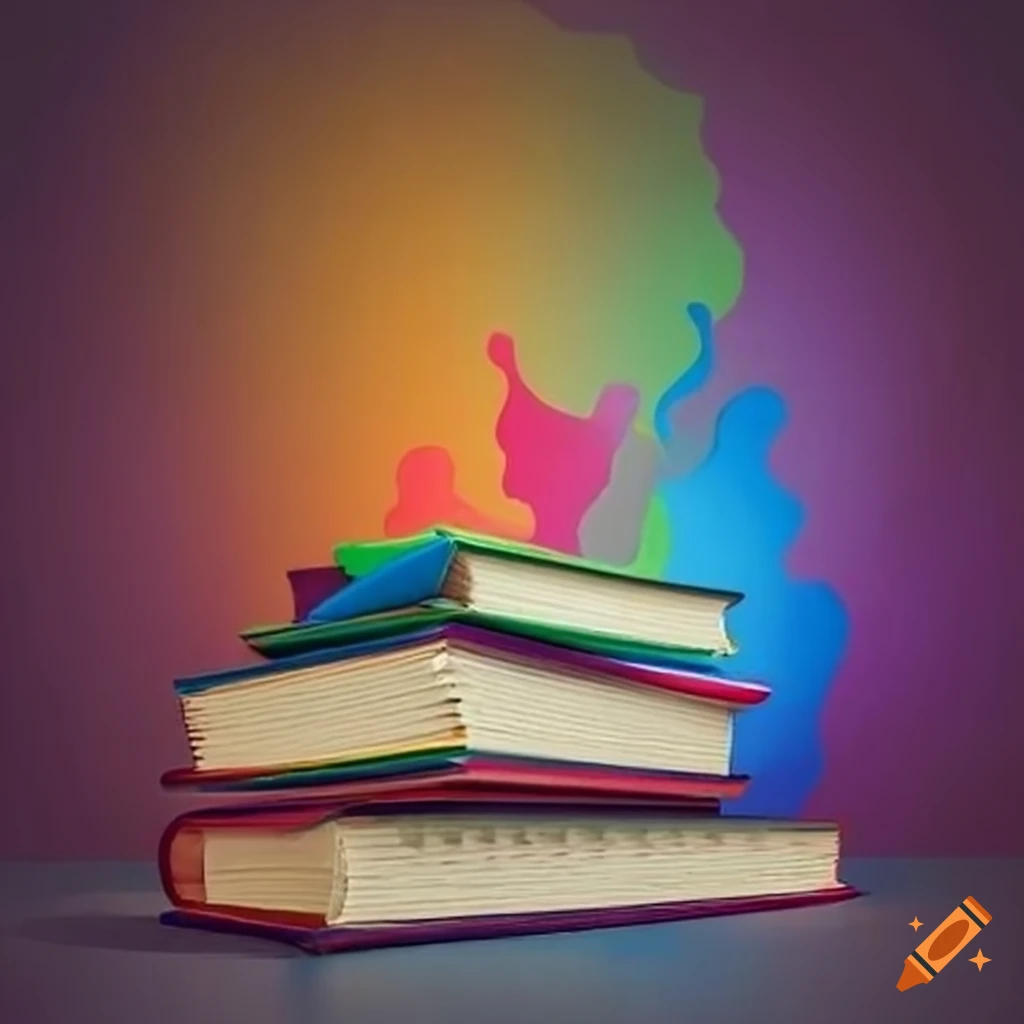 Library books colorful