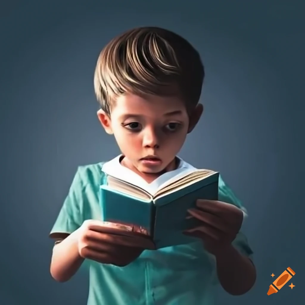 A boy reading book