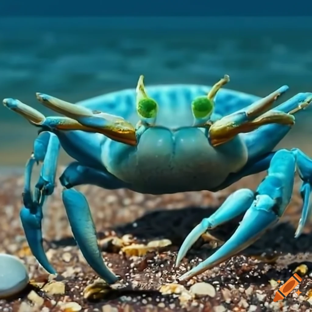 Alien crabs dancing on the beach