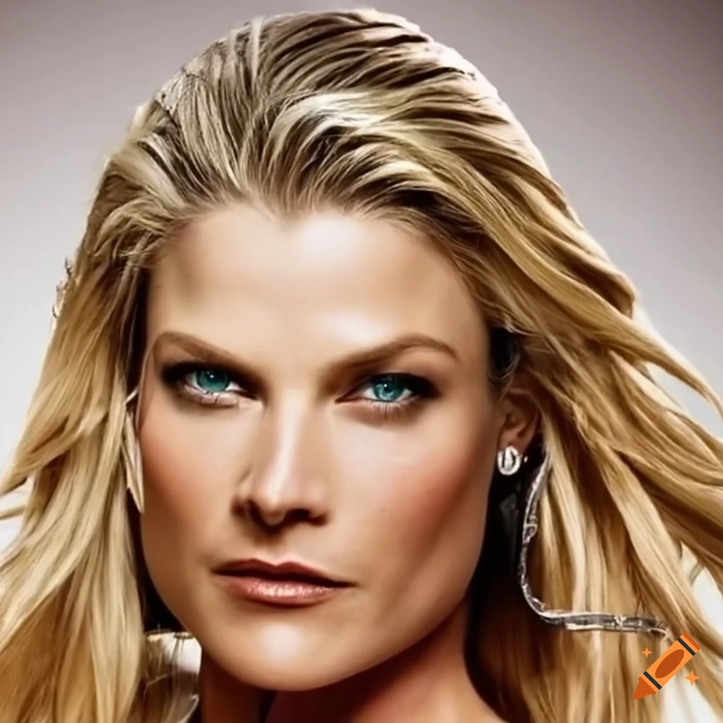 Vegas bodybuilder ali larter as the heroic mustang sally on Craiyon