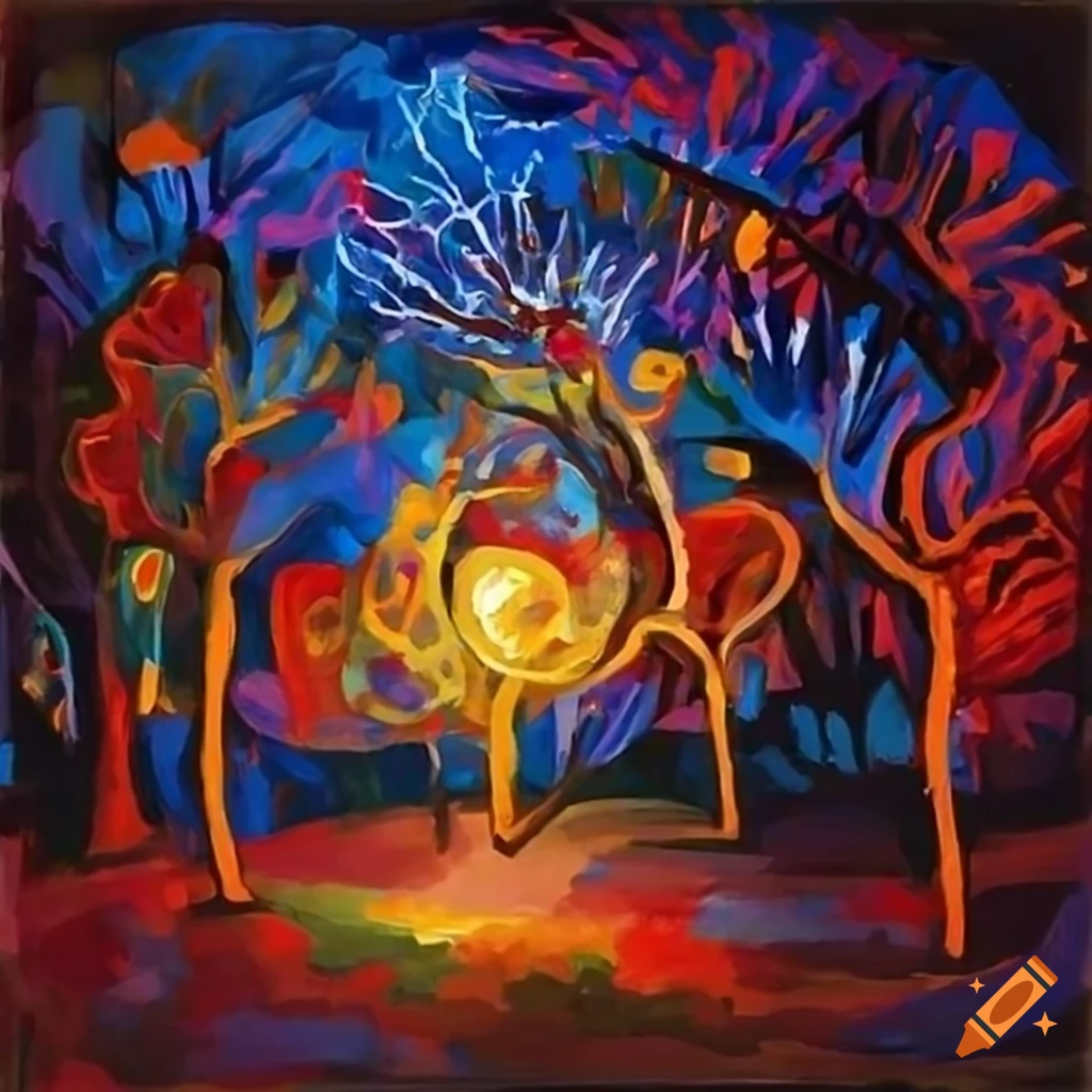 Dancing trees at night by picasso