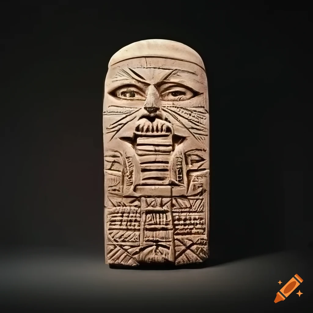 Sumerian wall carving tablet god