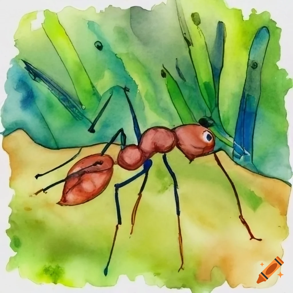 The Ant And The Grasshopper Drawing