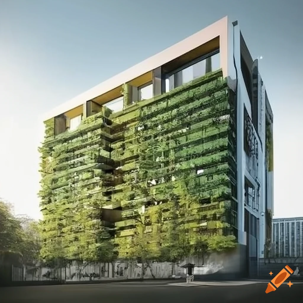 Greenery, modern student residence building, 5 floors and a ground ...