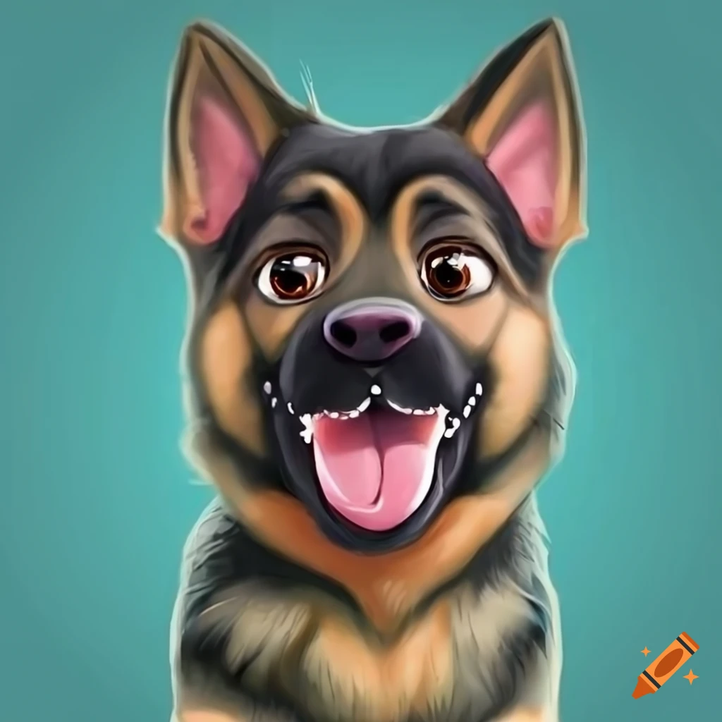 German Shepherd Puppy Face Drawing