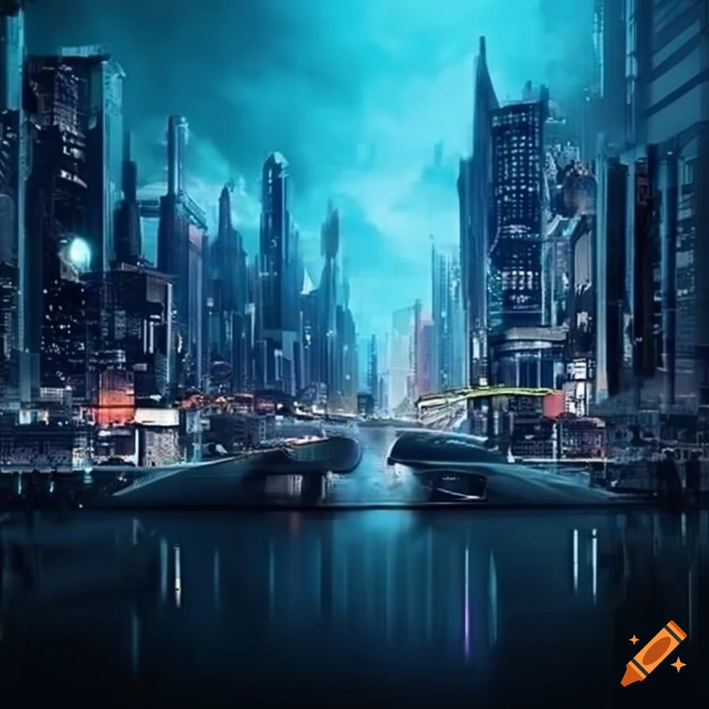 Futuristic city facebook cover photo